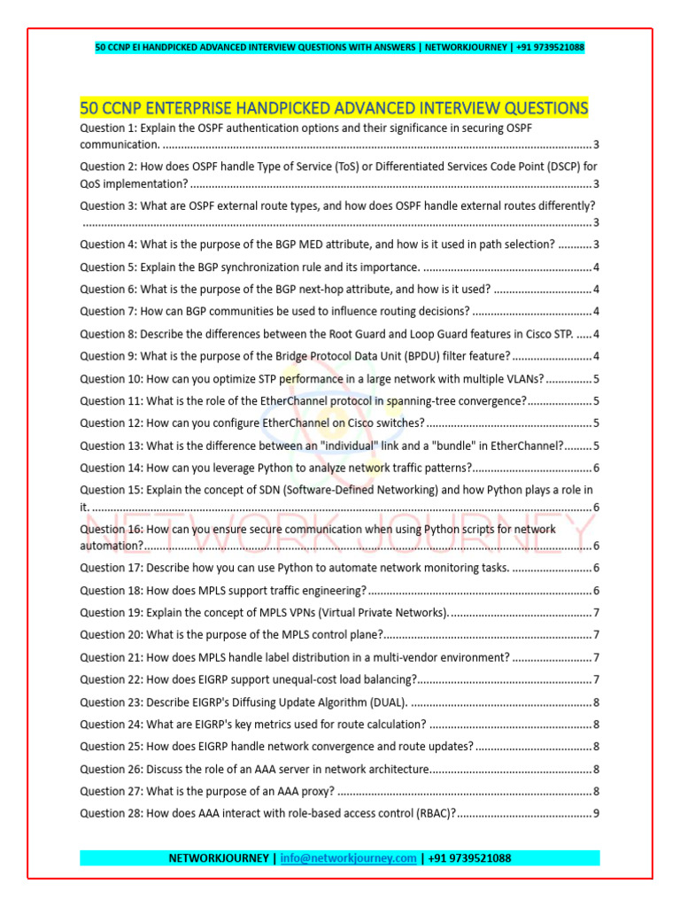 CCNP Enterprise Handpicked Advanced Interview Questions | PDF | Domain ...
