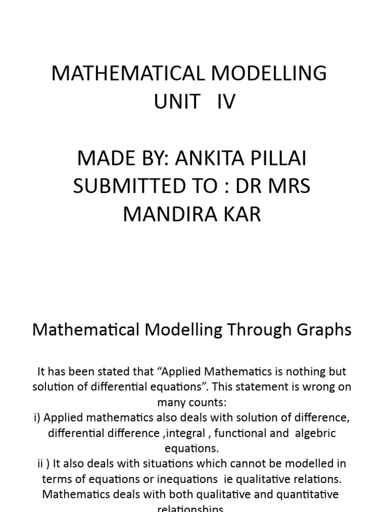 MATHEMATICAL MODELLING Ankita | PDF | Vertex (Graph Theory) | Applied ...