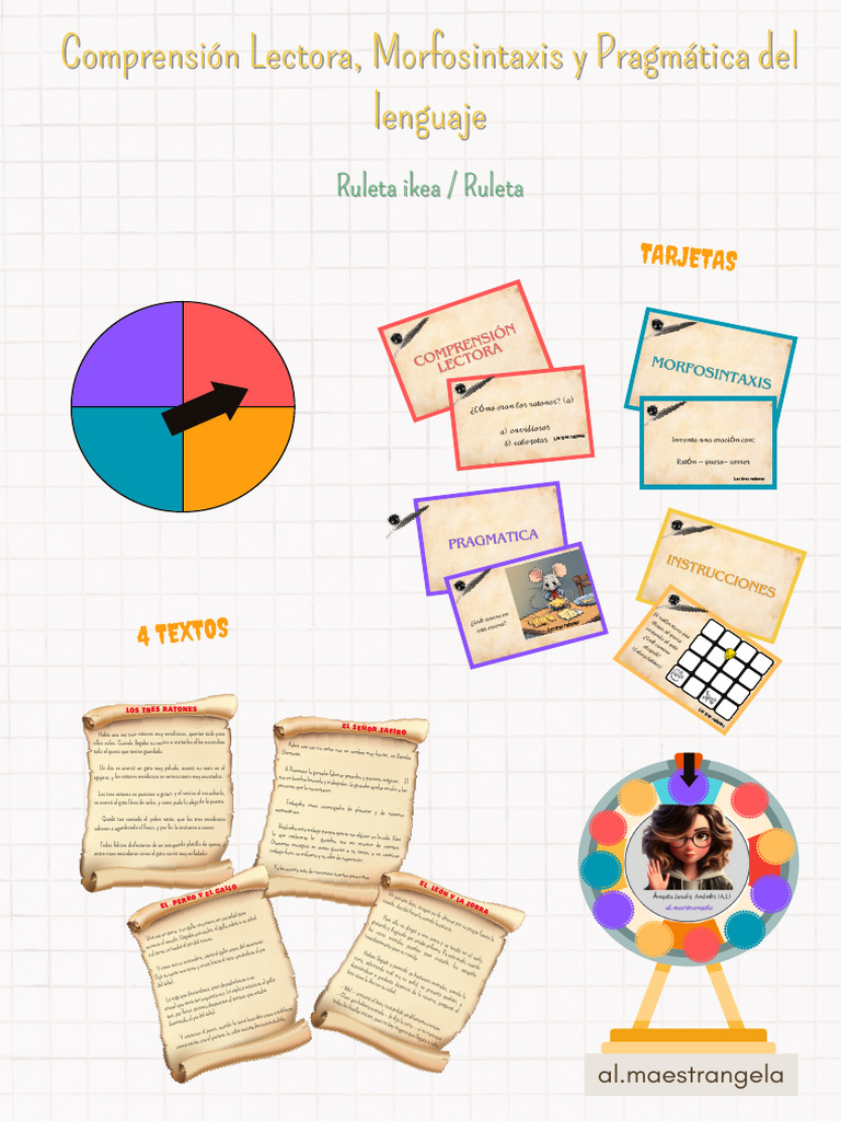 Ruleta Comprensión Lectora Morfosintaxis Pragmática Lenguaje | PDF | Escritura | Comunicación humana