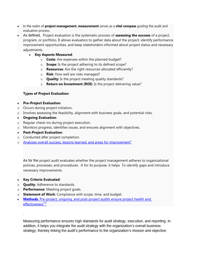 Measurement Plays A Crucial Role in The Audit and Evaluation Process ...