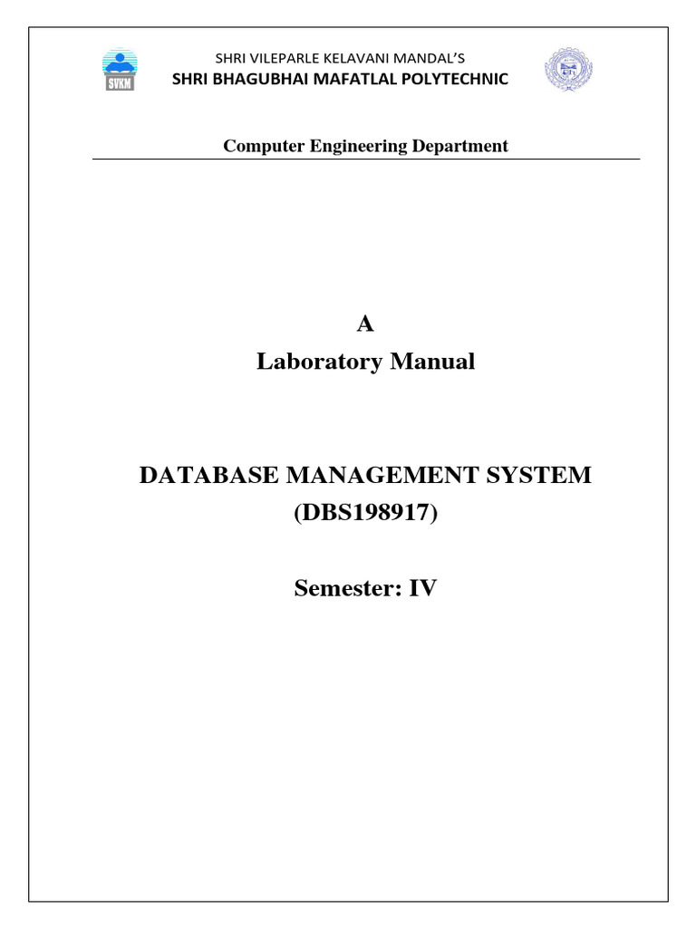 DBS Lab Manual | PDF | Relational Database | Databases