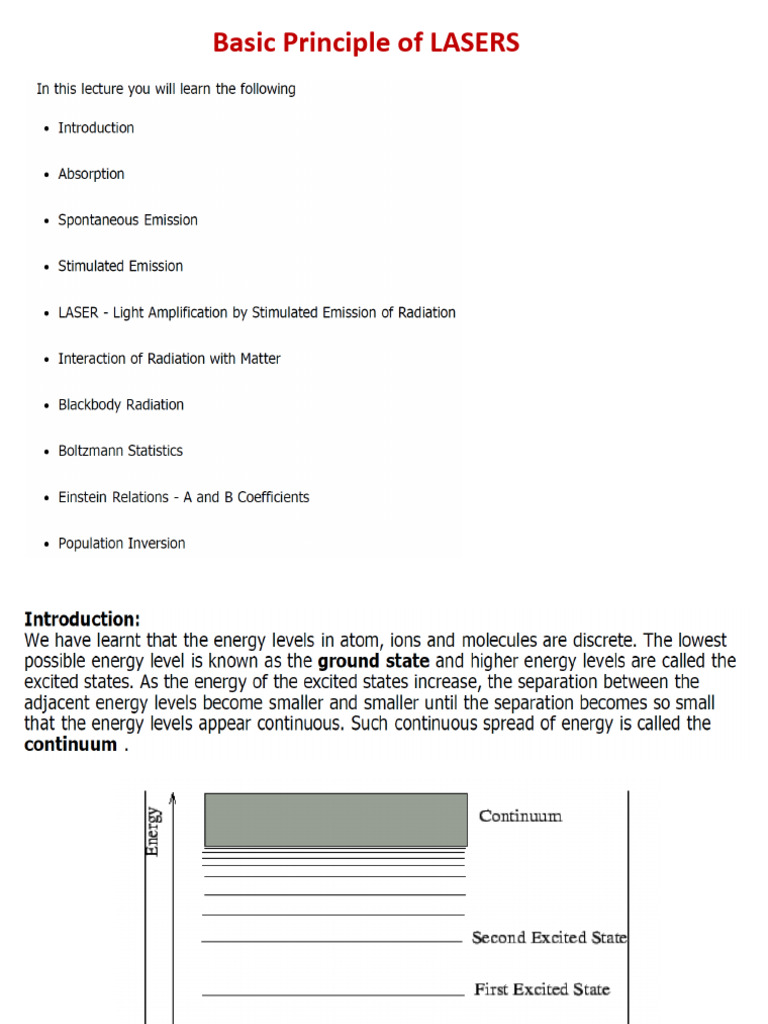 Lecture-9 Laser | PDF | Laser | Photon