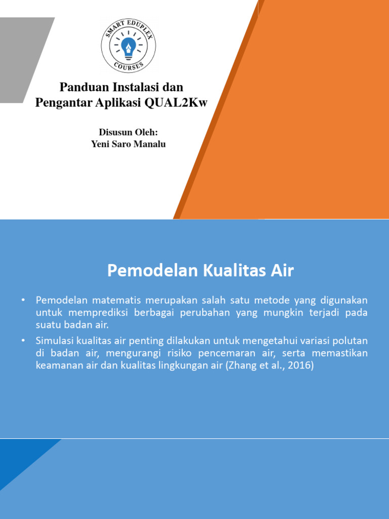 Panduan Instalasi Dan Pengantar Aplikasi QUAL2Kw | PDF Panduan Instalasi Dan Pengantar Aplikasi QUAL2Kw | PDF