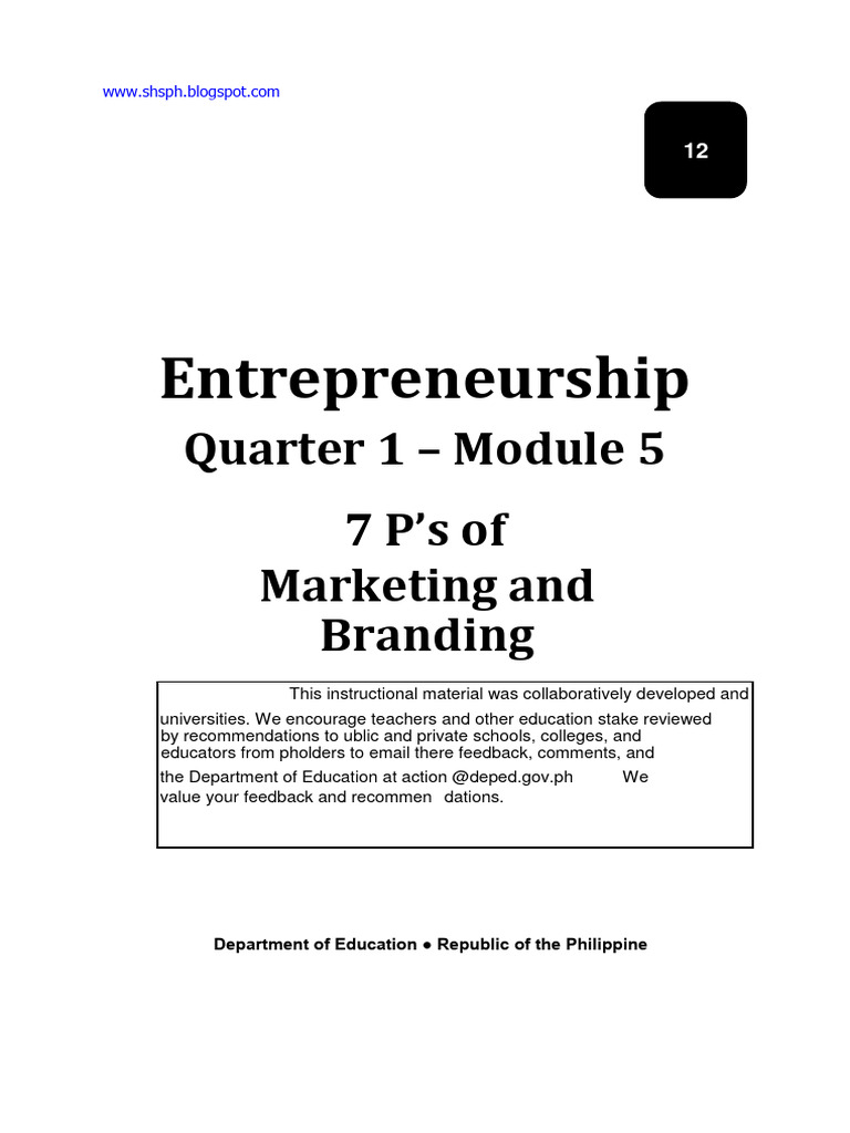 Mod5 ENTREP Editedfinale | PDF | Marketing | Promotion (Marketing)