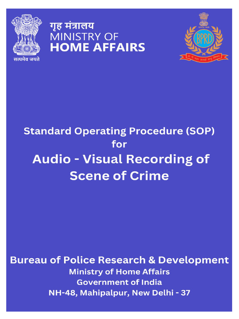SOP of Audio Video Recording of Scene of Crime | PDF | Digital ...
