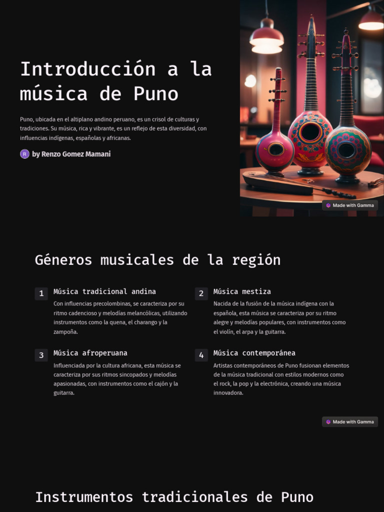 Introduccion A La Musica de Puno | PDF | Instrumentos musicales ...