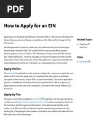 EIN Application Instructions and Examples | PDF | Business | Law