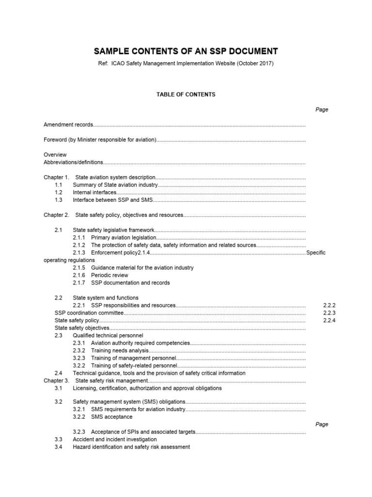 Part III CH 1 1.3.4 Sample Contents SSP Document | PDF | Safety | Risk Management