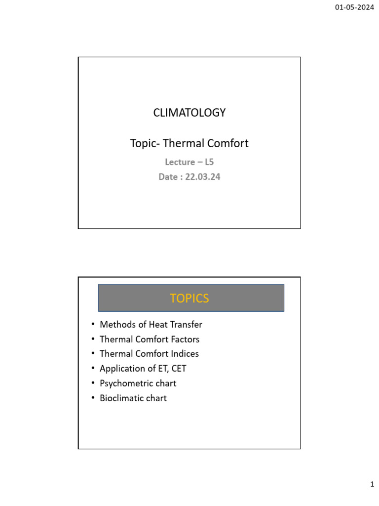 Climatology Lecture Handout - L5&L6 | PDF | Humidity | Thermodynamics