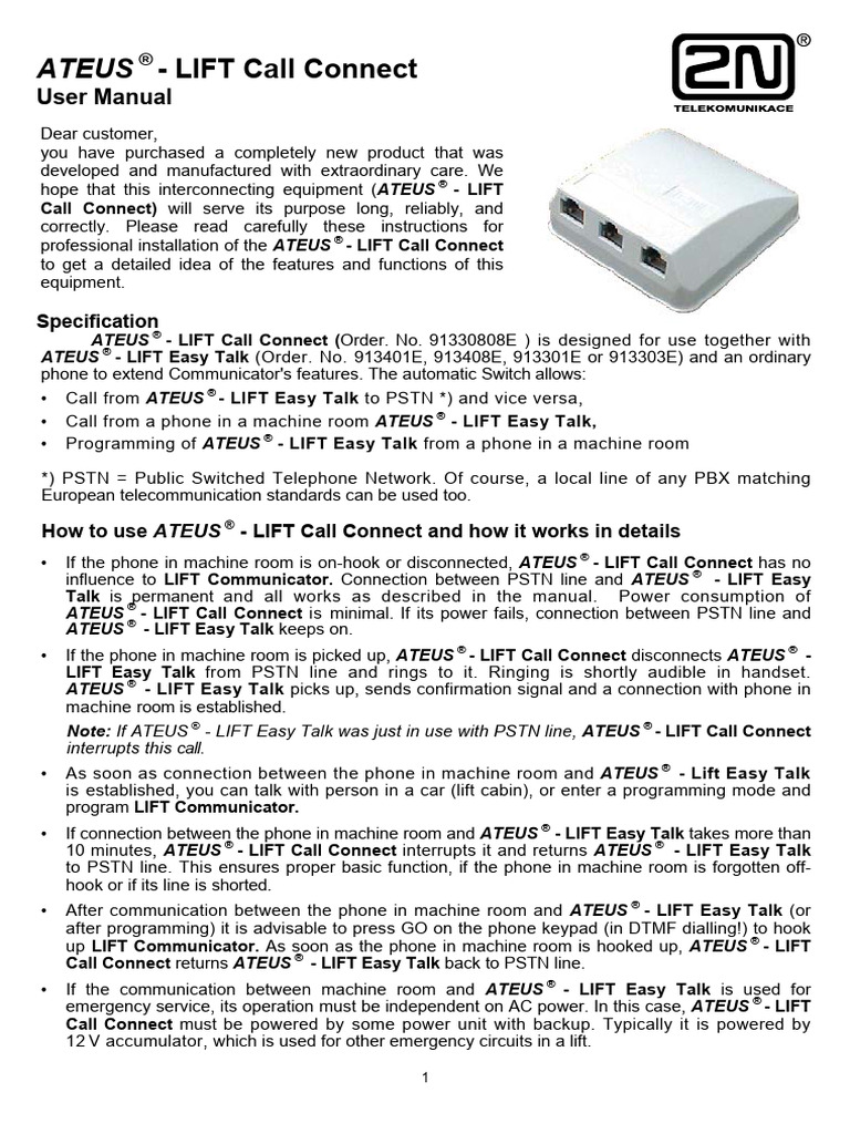 A. LIFT Call Connect v2 E + Prohl | PDF | Electrical Connector | Telephone