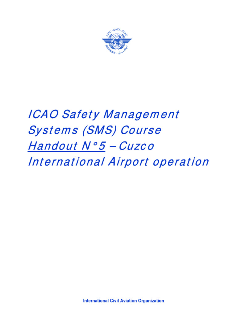 SMS EXERCICES 5 - Icao-Safety-Management-Systems-Sms-Course-Management ...