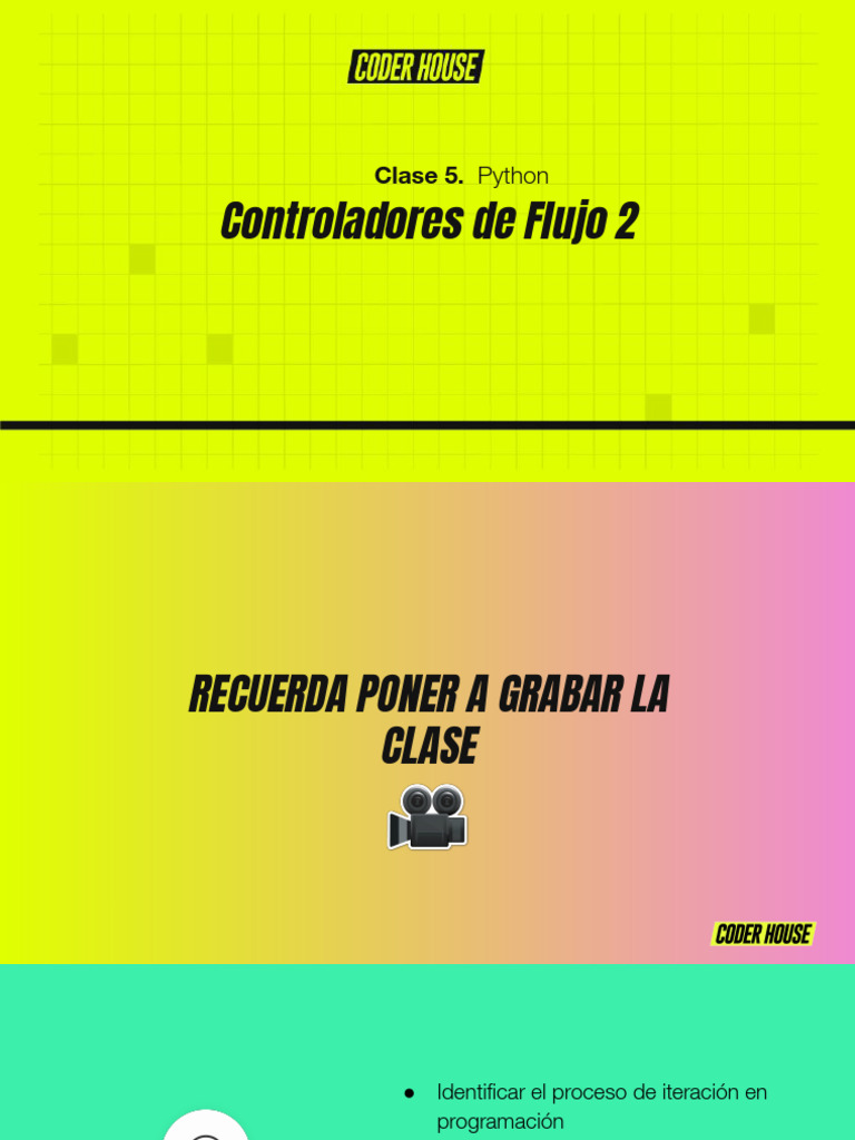Clase 5 - Controladores de Flujo 2 | PDF | Python (lenguaje de ...