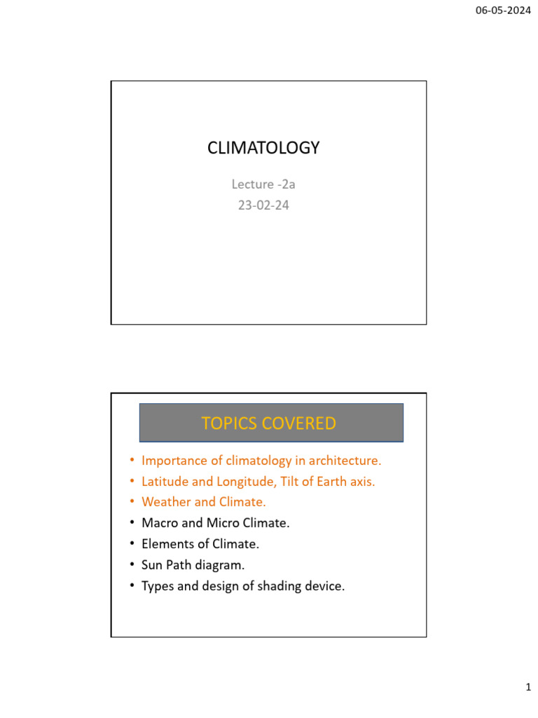 Climatology Lecture 2a | PDF | Humidity | Atmosphere Of Earth