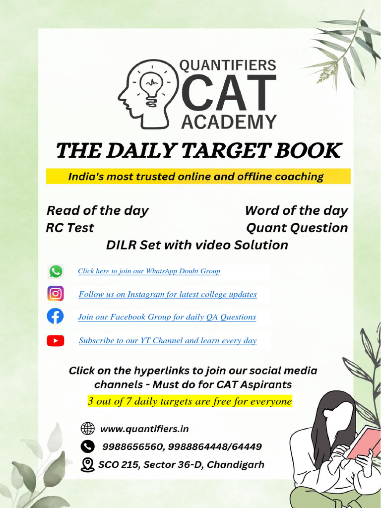 Daily Target by Quantifiers - 02 June 2023 | PDF | Moby Dick | Anger