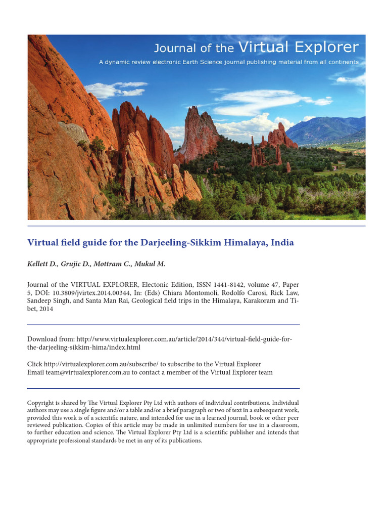 Virtual Field Guide Darjeeling Sikkim Himalaya | PDF | Fault (Geology ...