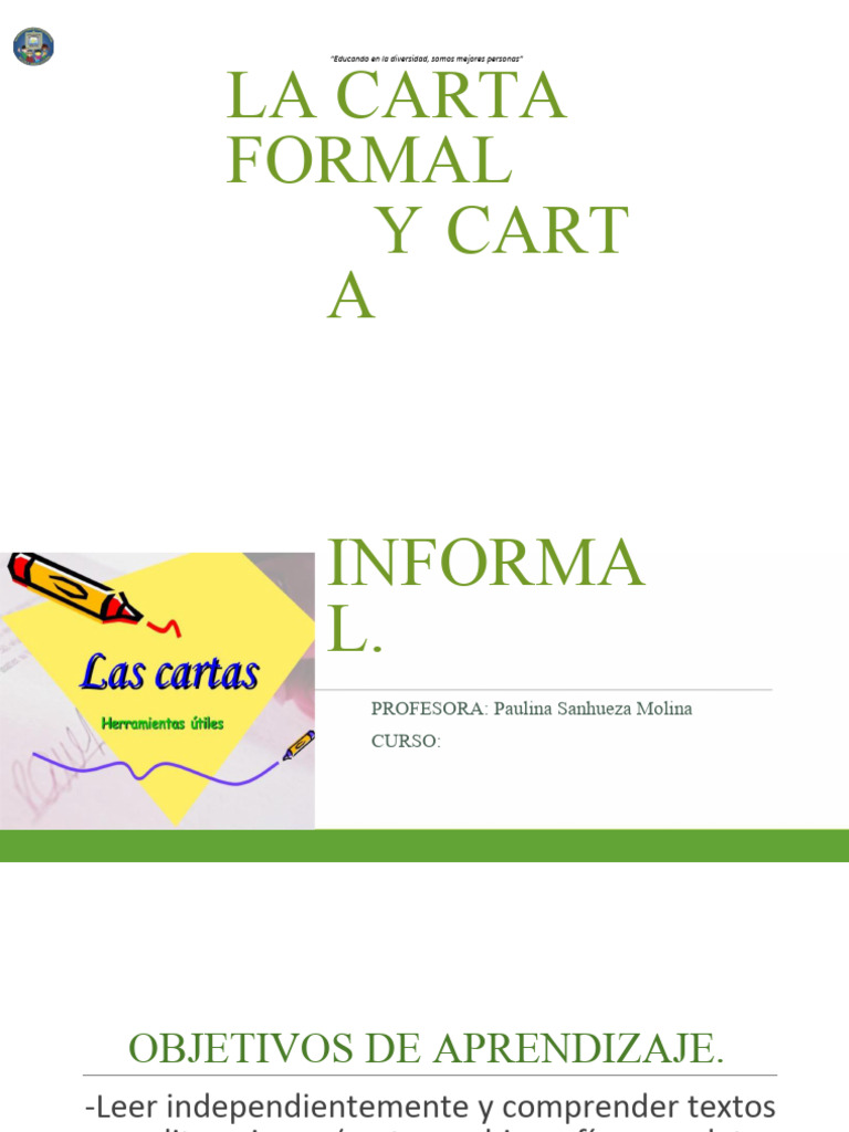 La Carta Formal y Carta Informal | PDF | Comunicación | Comunicación humana