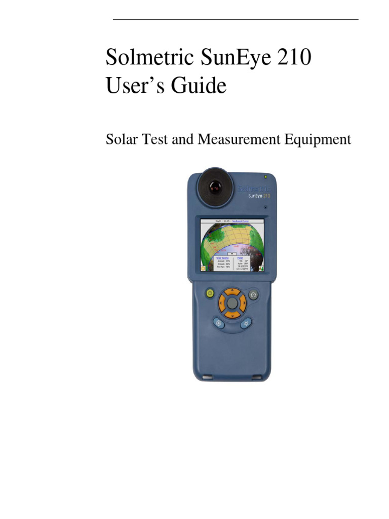 Solmetric SunEye 200 Series Users Guide - en | PDF | Battery Charger ...