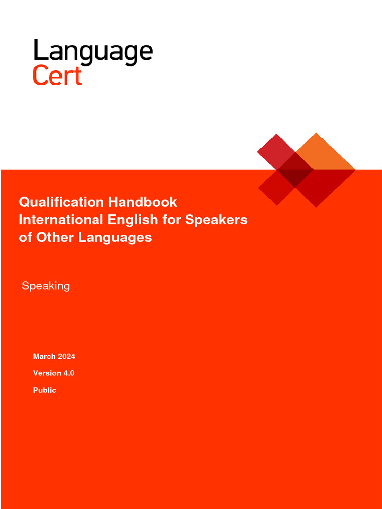 Qualification Handbook IESOL Speaking | PDF | English As A Second Or ...