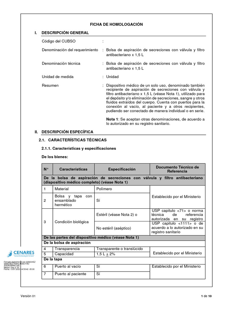 PFH - Bolsa de Aspiracion de Secreciones 1.5 L | PDF | Dispositivo ...