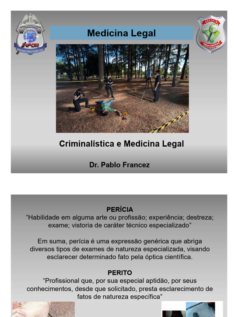 Perícia Médica e Criminalística: Conceitos e Tipos | PDF | Testemunha ...