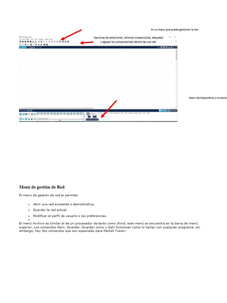 Menú de Gestión de Red | PDF