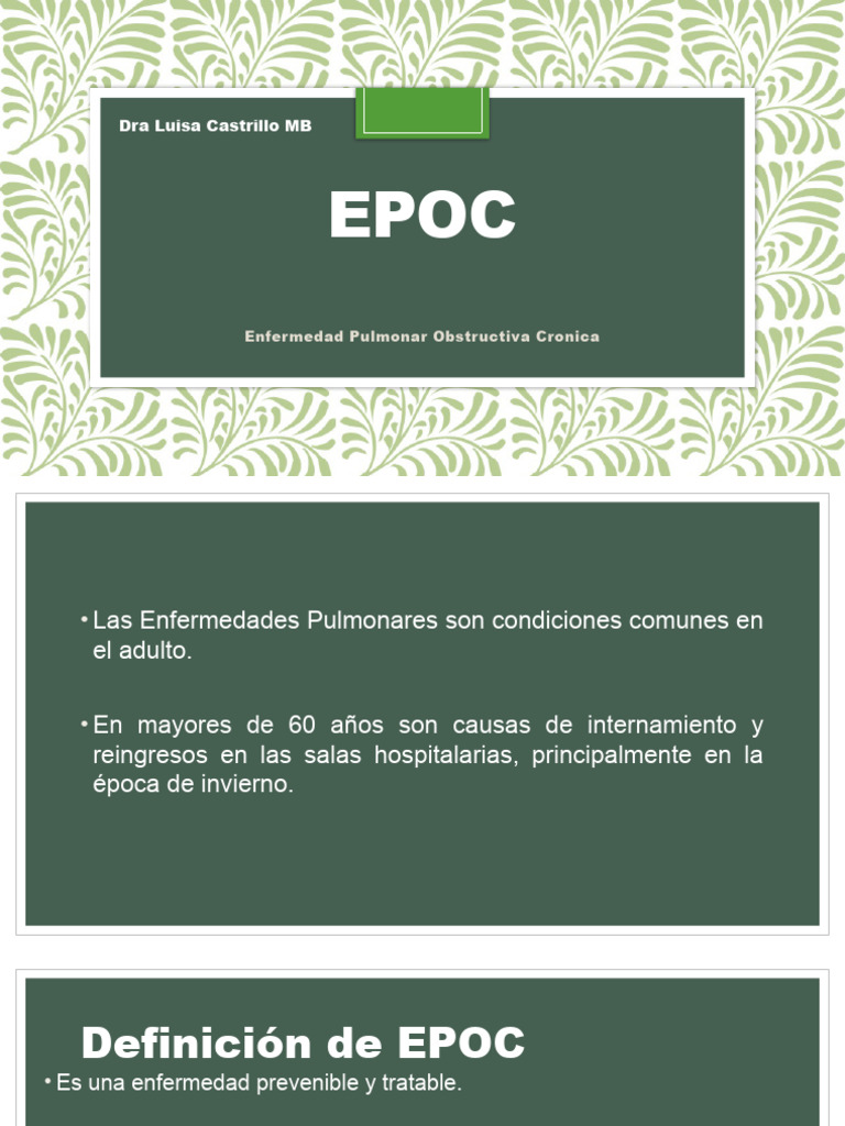 Epoc 1 | PDF | Enfermedad pulmonar obstructiva crónica | Tos