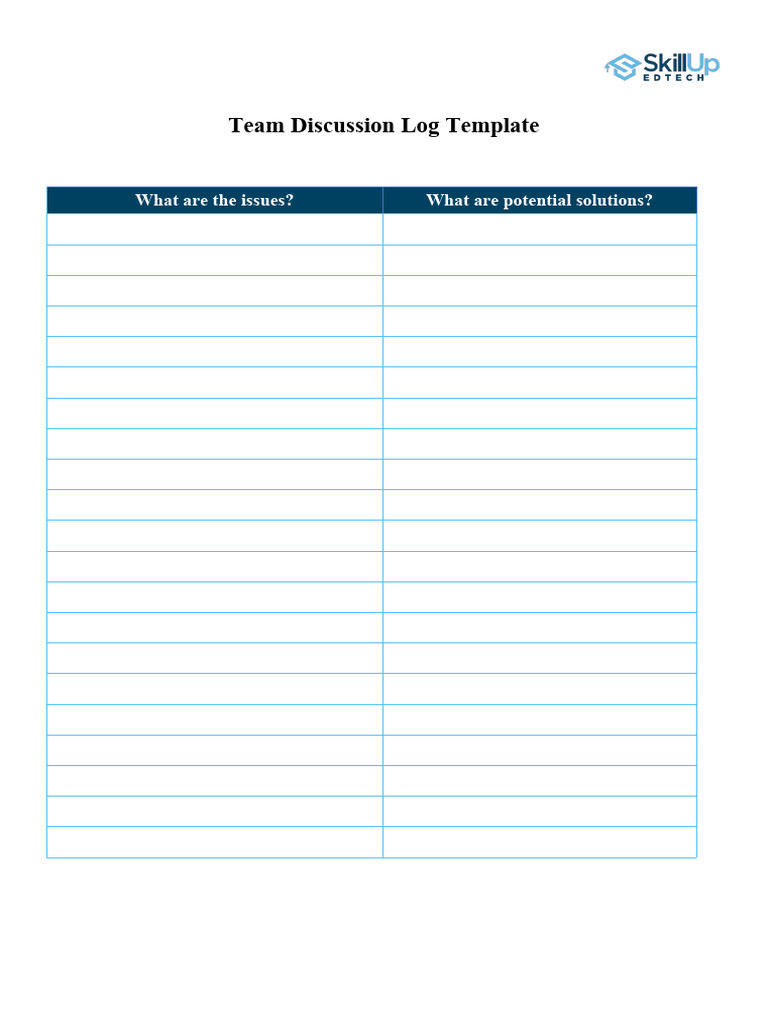Team Discussion Log Template Guide | PDF