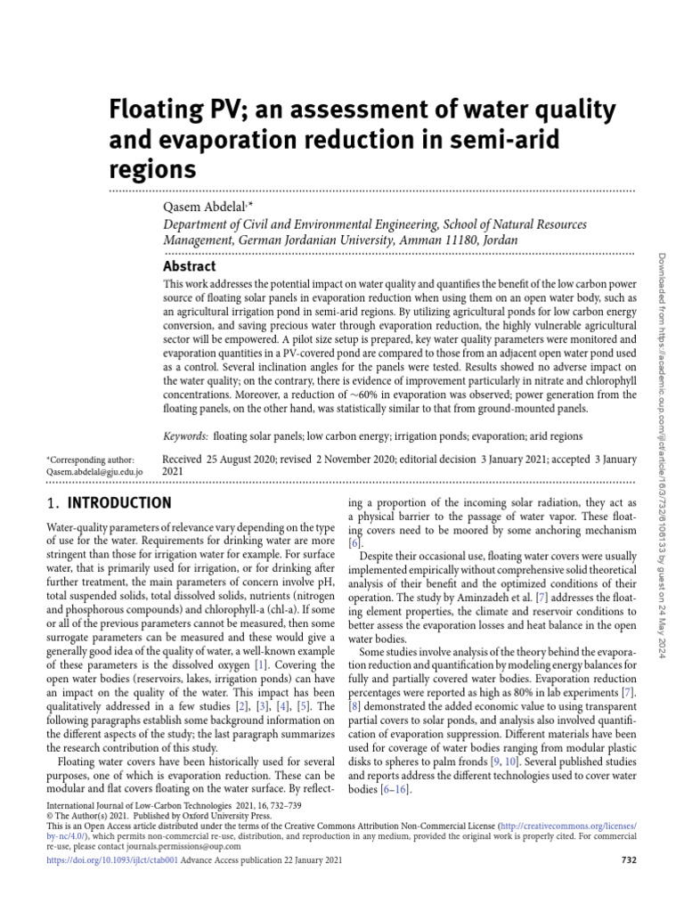 Floating PV | PDF | Photovoltaics | Water
