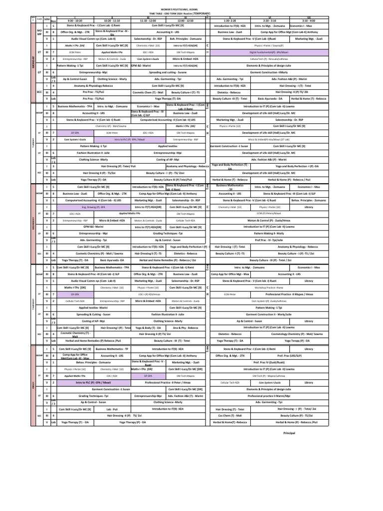 Routine July-Dec 2024-25 (Siamna) 1 | PDF | Fashion | Clothing