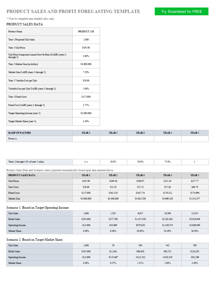 IC Product Sales and Profit Forecasting Template 10708 | PDF | Market ...