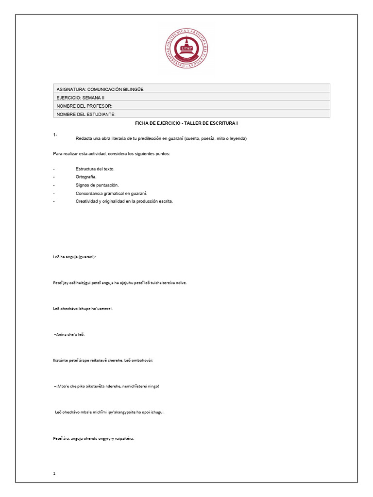 Semana Ii - Ficha - Comunicación Bilingüe - Ficha | PDF | Estudios de idiomas extranjeros ...