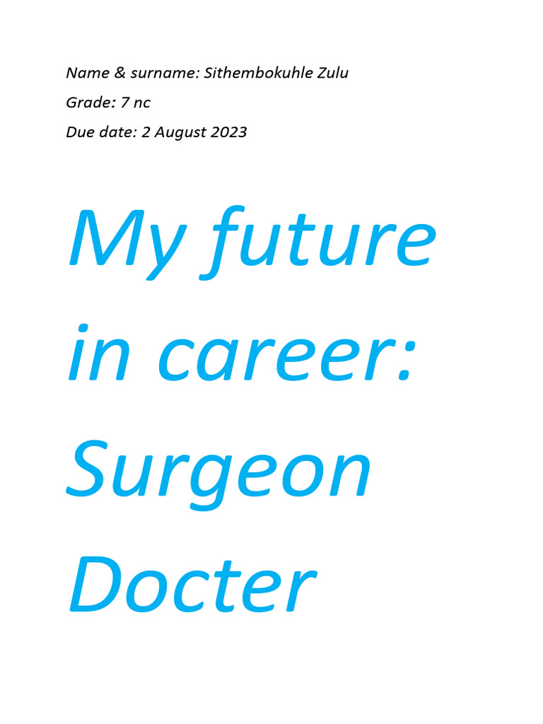 Life Orientation Project S.S Zulu | PDF | Physician | Patient