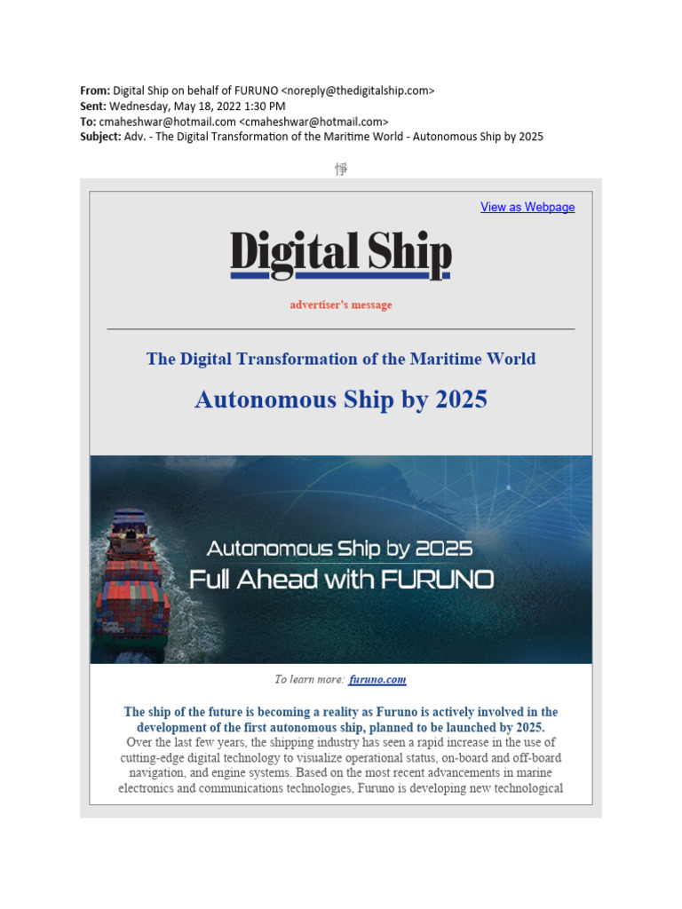 Autonomous Ships | PDF | Internet Of Things | Ships