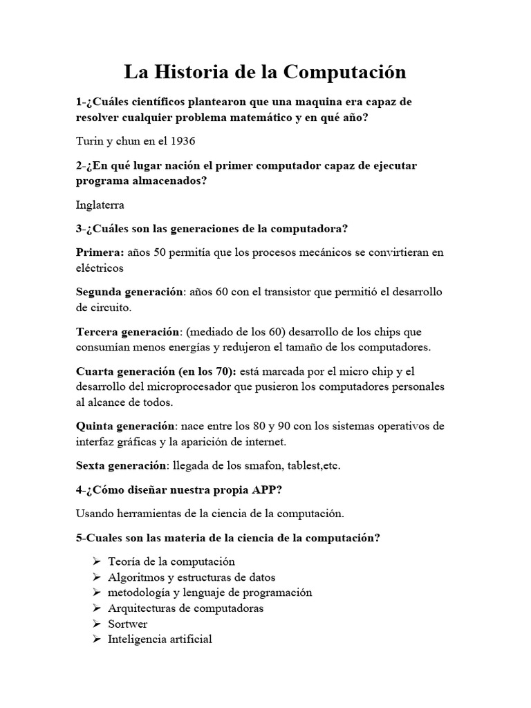 Historia de la Computacion | PDF