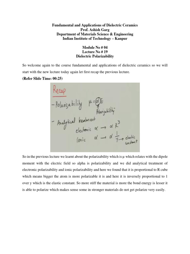 Lec 19 | PDF | Chemical Polarity | Dipole