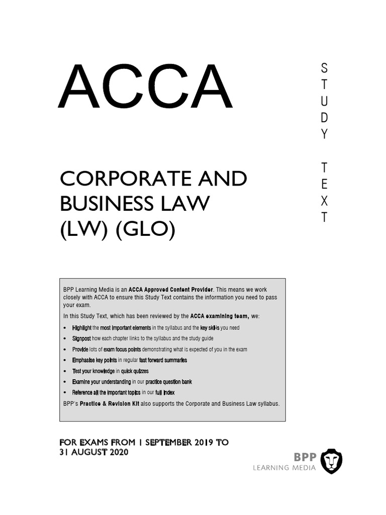 F4 (Glo) BPP Study Text 2020 | PDF