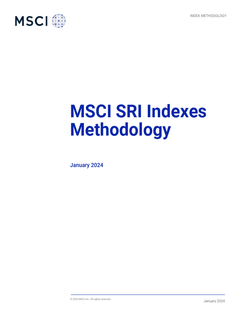 MSCI SRI Indexes Methodology 20231120 | PDF | Stock Market Index | Msci