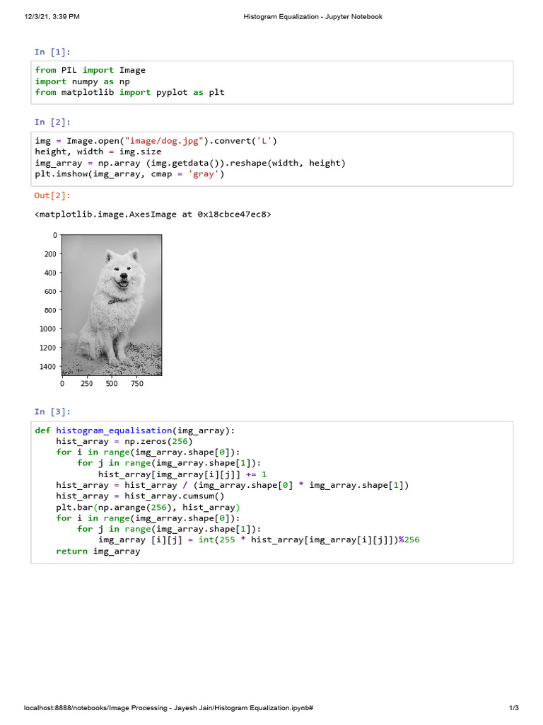 Histogram Equalization - Jupyter Notebook | PDF