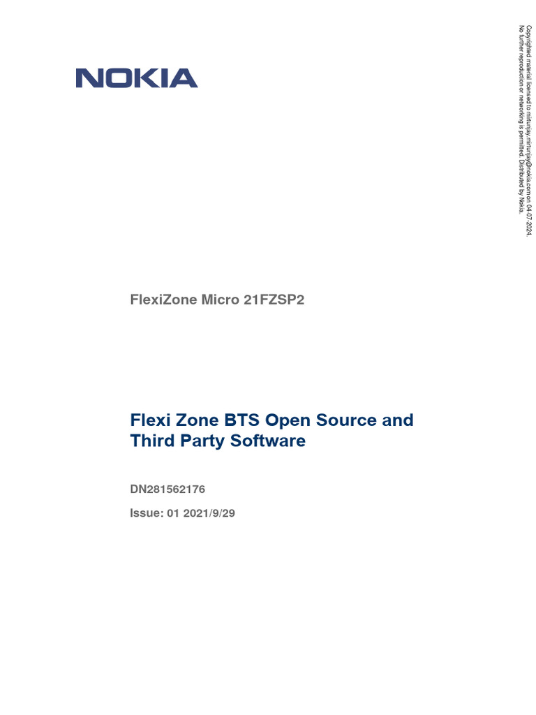 Fz Bts Open Source 3rd Party Sw Sran21fz Sp2 | Download Free PDF | Source Code | Copyright