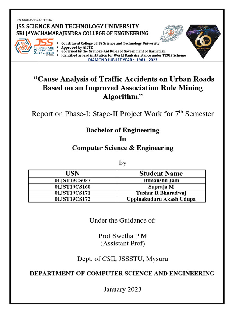 Project Phase I Stage II 2023 | PDF | Traffic Collision | Receiver Operating Characteristic