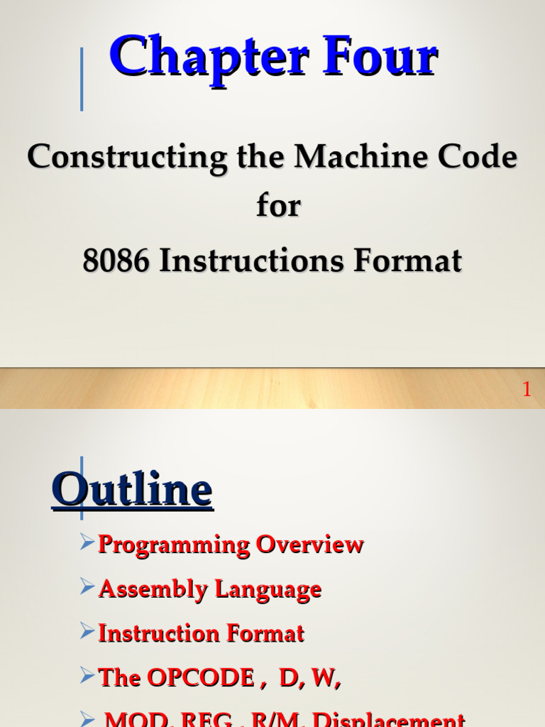 8086 Machine Code Instruction Format | PDF | Assembly Language ...