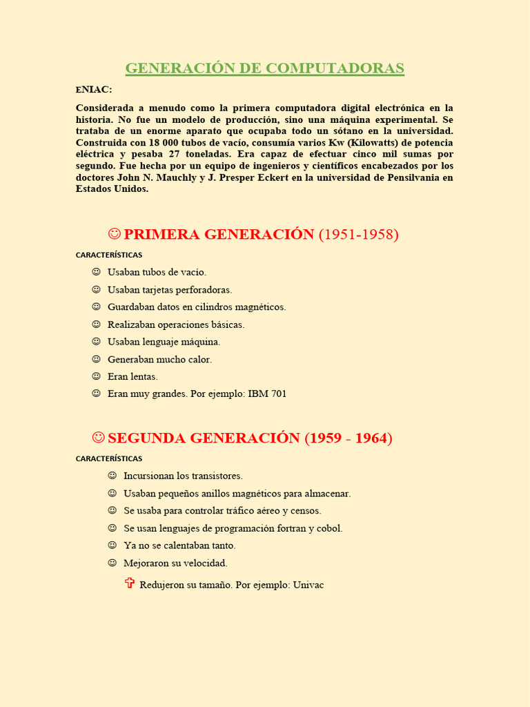 GENERACIÓN DE COMPUTADORAS (5) (5) | Descargar gratis PDF | Circuito integrado | Microprocesador
