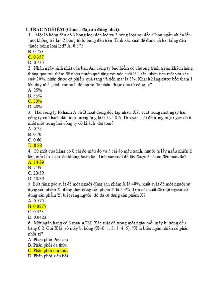 ôn tập LTXS | PDF