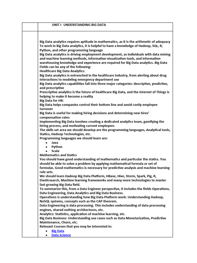 Big Data Analytics: Skills & Applications | PDF | Big Data | Analytics