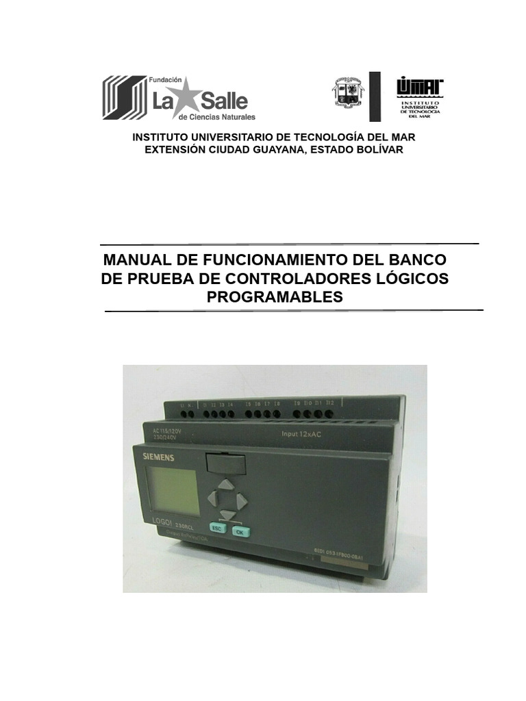 Manual de Funcionamiento | PDF | Controlador lógico programable | Relé
