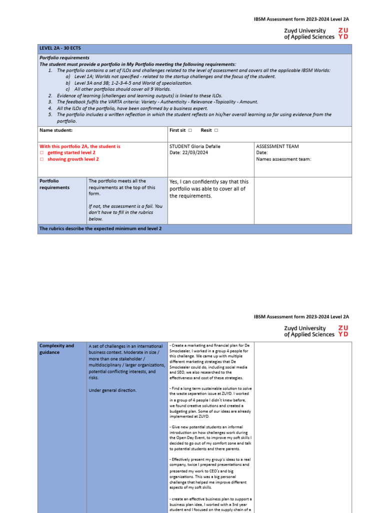 2Assessment Form Level 2A_2023-2024_V2 2 2-1 | Download Free PDF | Cognition | Cognitive Science