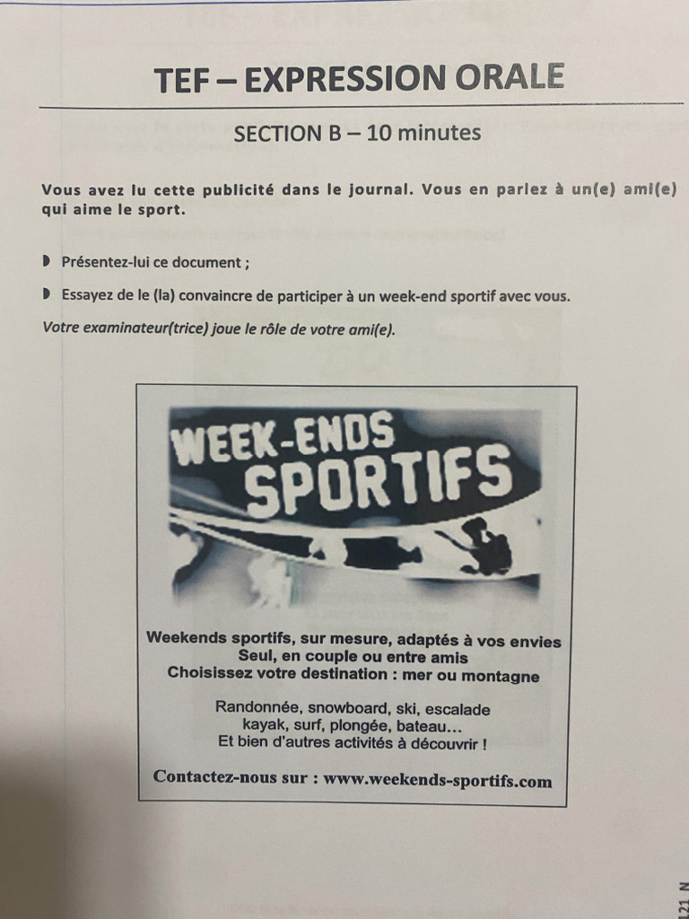 TEF Real Questions 4th Part | PDF