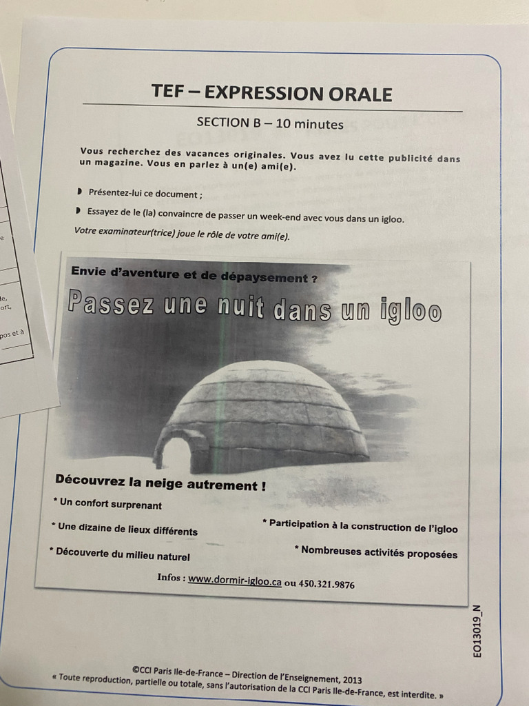 TEF Real Questions 5th Part | PDF