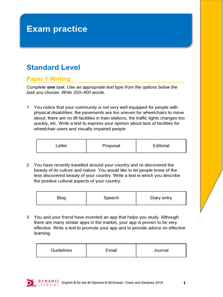 IB English B Exam Practice Guide | PDF | Mental Health | Mental Disorder