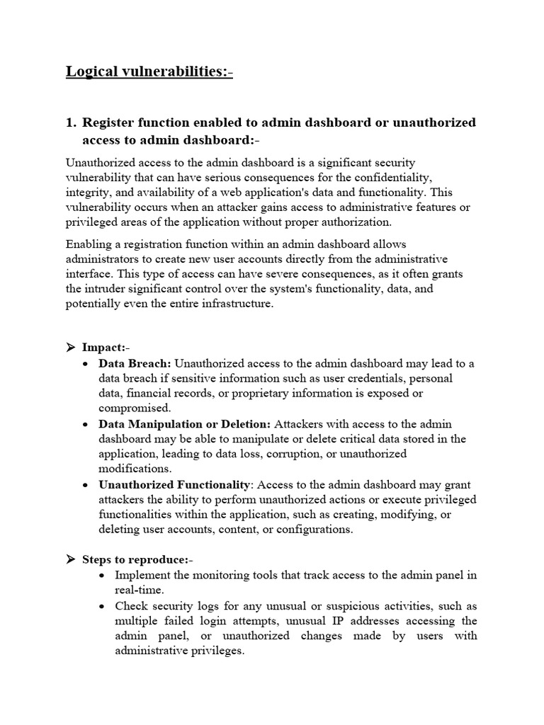 Logical Vulnerabilities | PDF | Security | Computer Security